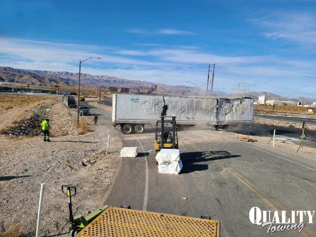 Load Shift Causes I-15 Rollover - Quality Towing